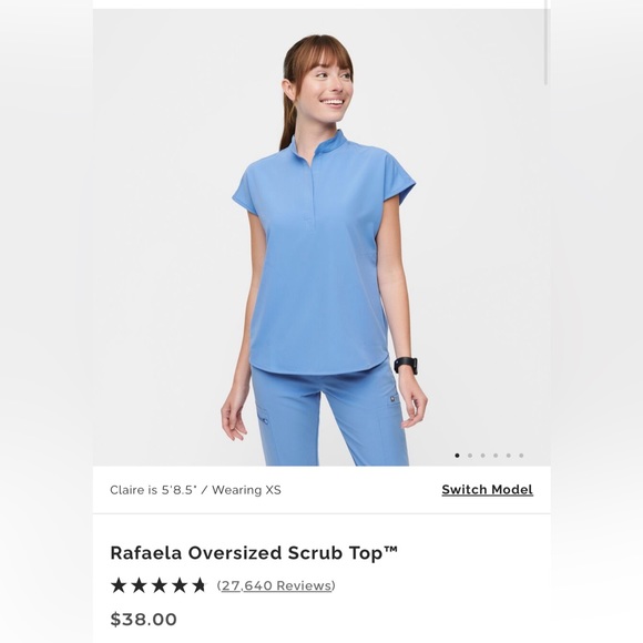 Figs | Tops | Figs Large Ceil Blue Rafaela Oversized Scrub Top | Poshmark